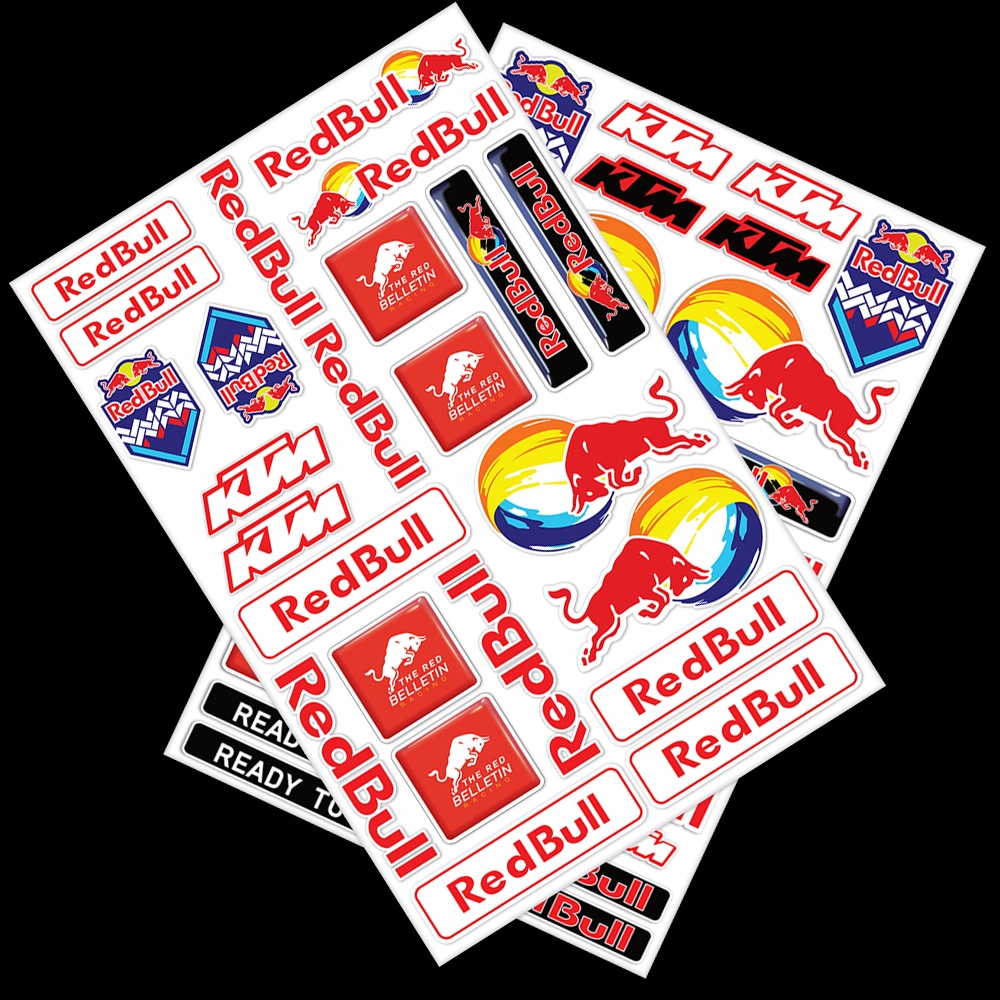Red Bull Sticker Waterproof Sunscreen Red Bull Sticker Honda Yamaha ...