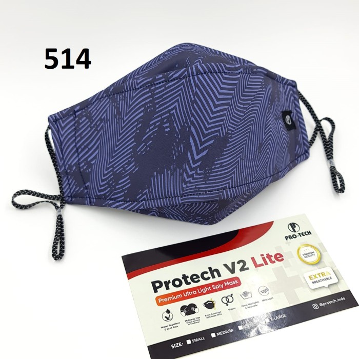 PROTECH V2 LITE PREMIUM FABRIC MASK 5 PLY MASK MOTIF 514 | Shopee Singapore