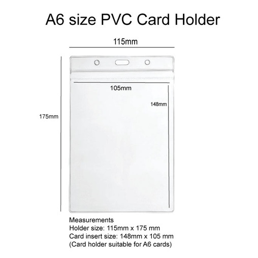 2pc A6 ID PVC Exhibition Conference Card Holder Transparent Waterproof ...