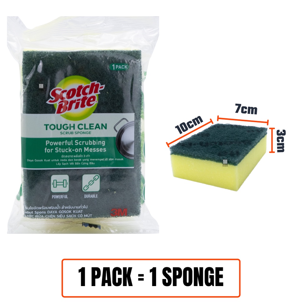 3M Scotch-Brite Sponge Anti-Bacterial Non Scratch Washing Sponge Dish ...
