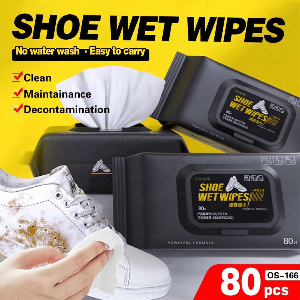 80pcs Shoe Wipe Disposable Wet Wipes || Quickly Clean Maintenance ...