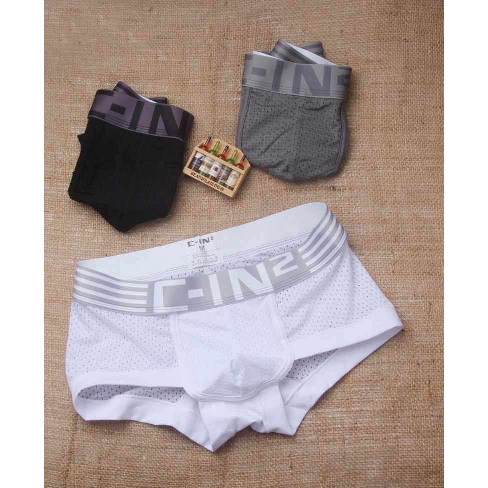 Men's ice silk hollow mesh breathable cool boxer briefs | Shopee Singapore
