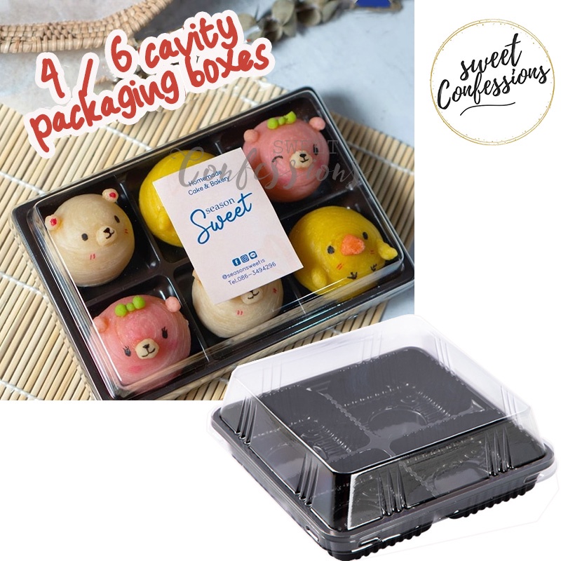 🇸🇬(10pcs) mooncake box mini tart tray cake brownie box disposable food ...