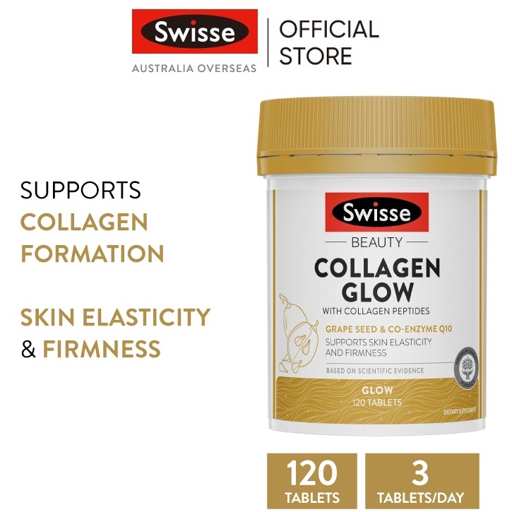 Swisse Beauty Collagen Glow with Collagen Peptides 120 Tablets (EXP:07 ...