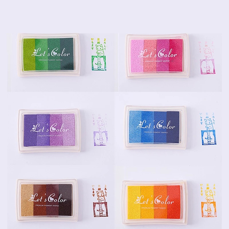 1pcs Gradient Colors Inkpad Clear Stamps DIY Craft Ink Pad Rubber ...