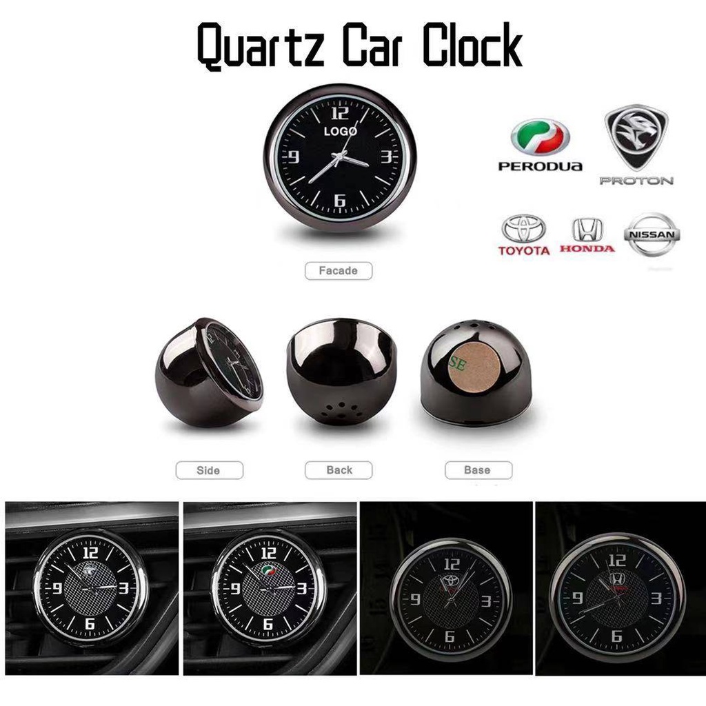Mini Car Clock Luminous Quartz Proton Perodua Toyota Honda dashboard ...