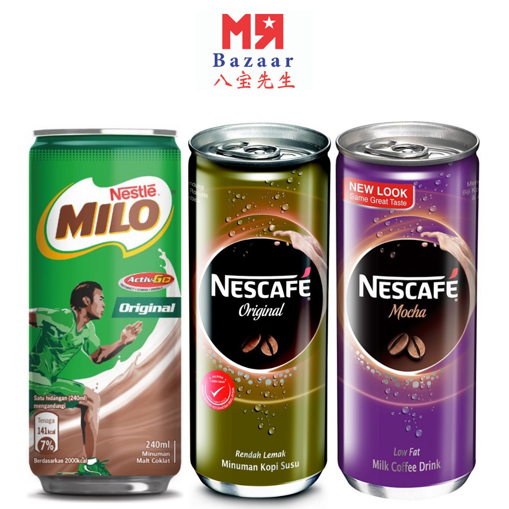 Milo/Nescafe Original/Mocha x 24 cans Deal (240ml) [Nestle]Chocolate ...
