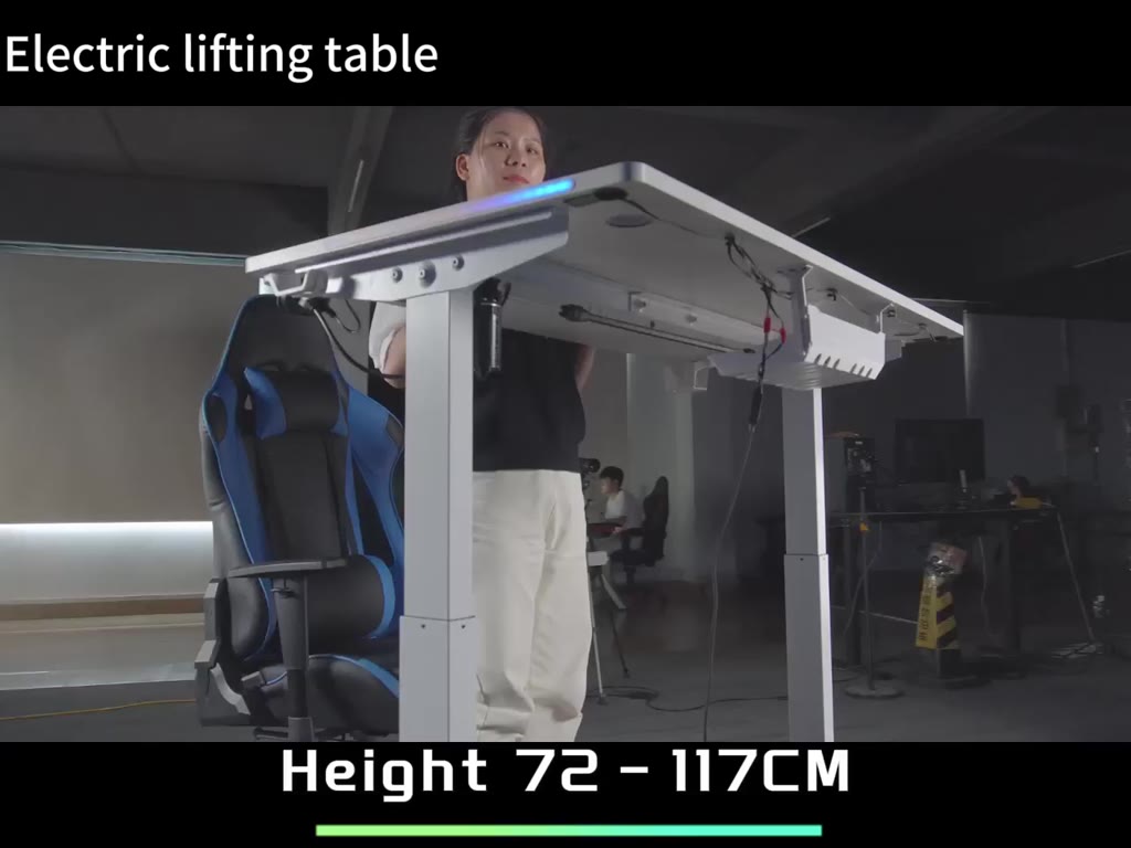J4B Electric Height Adjustable PC Gaming Computer table RGB Light ...