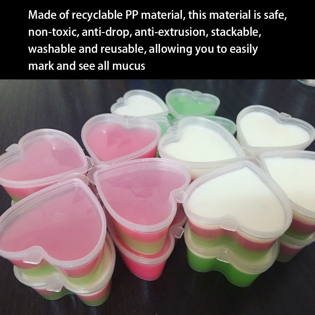Heart Shaped Clay Plastic Container Transparent Design Clay PP ...