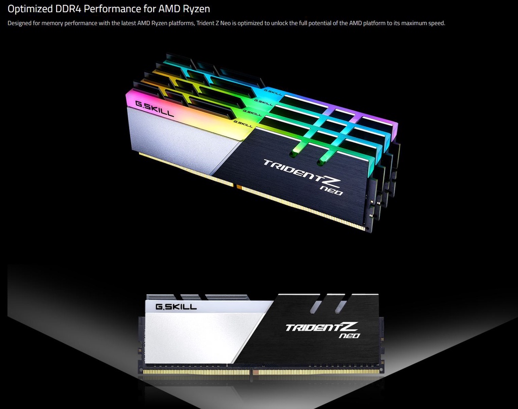 G.Skill (AMD) GSKILL Trident Z Neo DDR4-3200MHz/3600MHz/3800MHz DDR4 ...