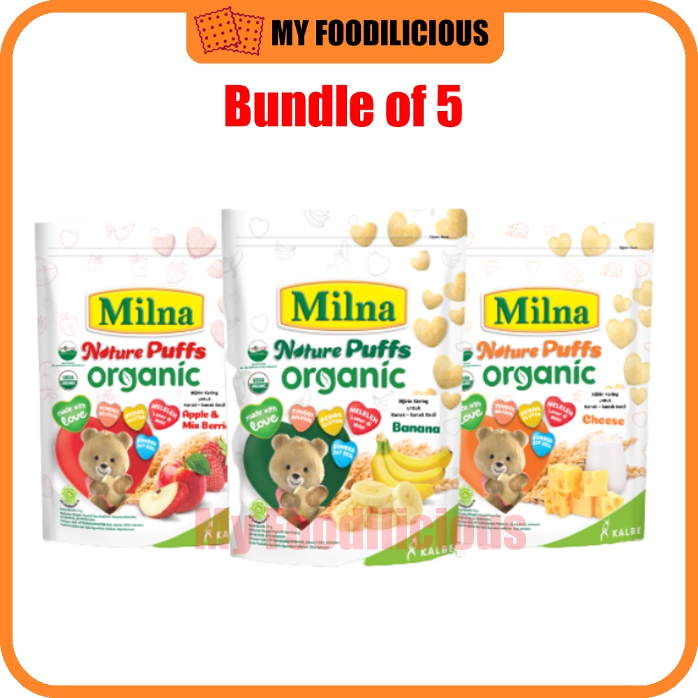 Milna Nature Puff Organic 15g Baby Snack | Shopee Singapore
