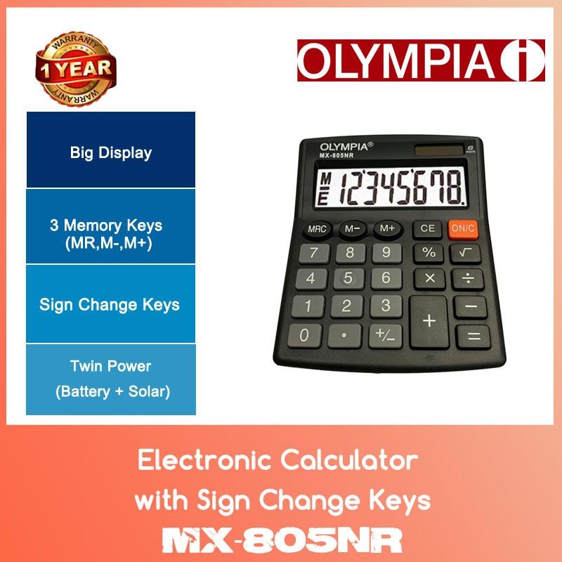 Olympia MX-805NR Sign Change Keys Electronic Calculator WITH 1 YEAR ...