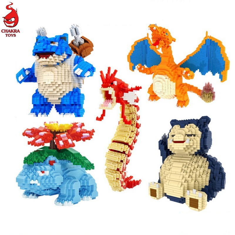 Big size Cartoon Mini Blocks Charizard DIY Building Bricks Blastoise ...
