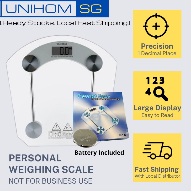 UnihomSG [ReadyStock] Personal Weighing Scale | Digital Tempered Glass ...