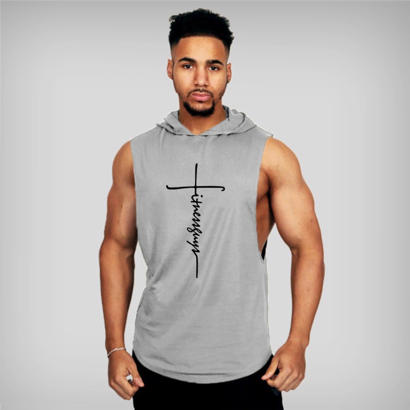 Muscleguys Brand Gym Hooded Clothing Mens Summer Cotton Fitness Tank ...
