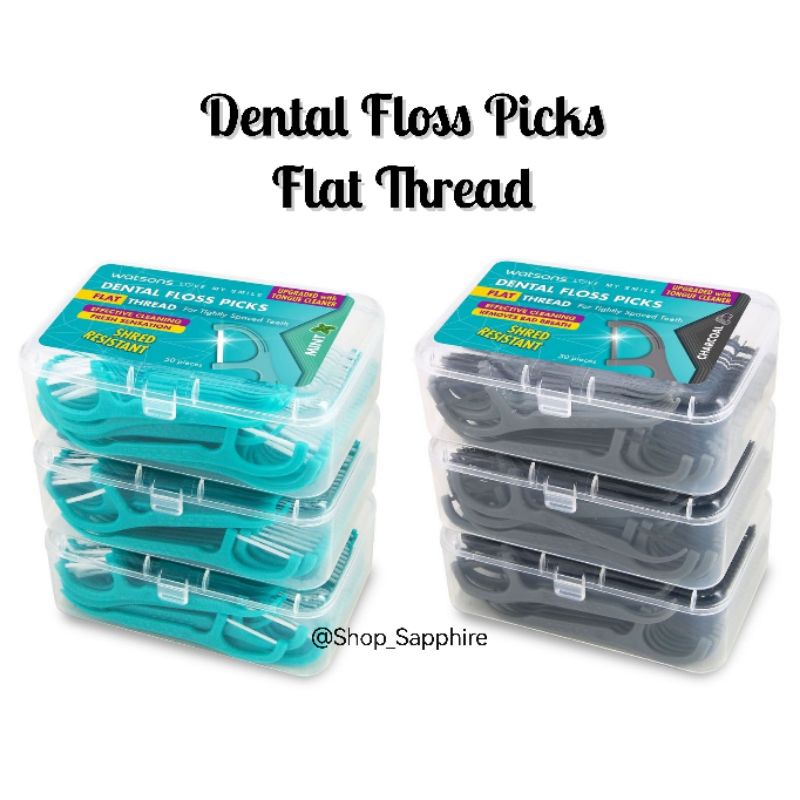 Watsons Dental Floss Picks / Sticks Flat & Round Thread (SG Ready Stock ...