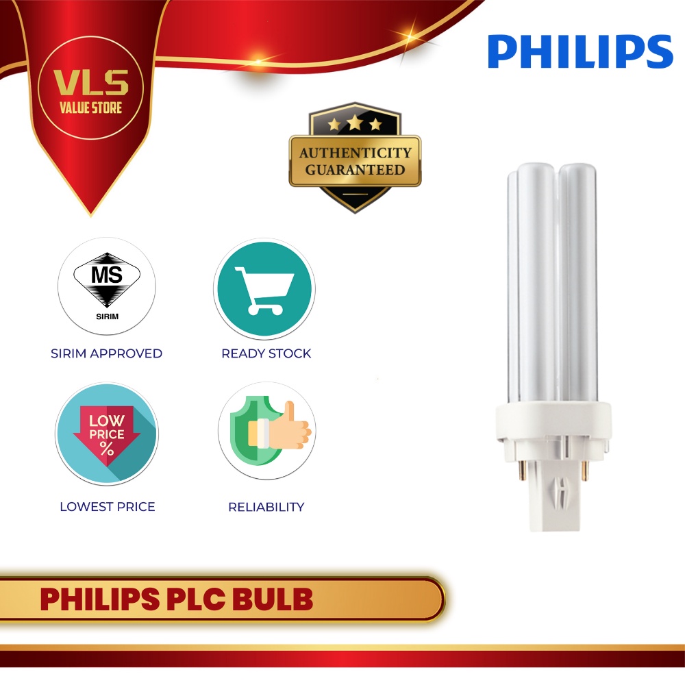 Philips PLC 10W/13W/18W/26W Daylight/Warmwhite/CoolWhite Bulb | Shopee ...