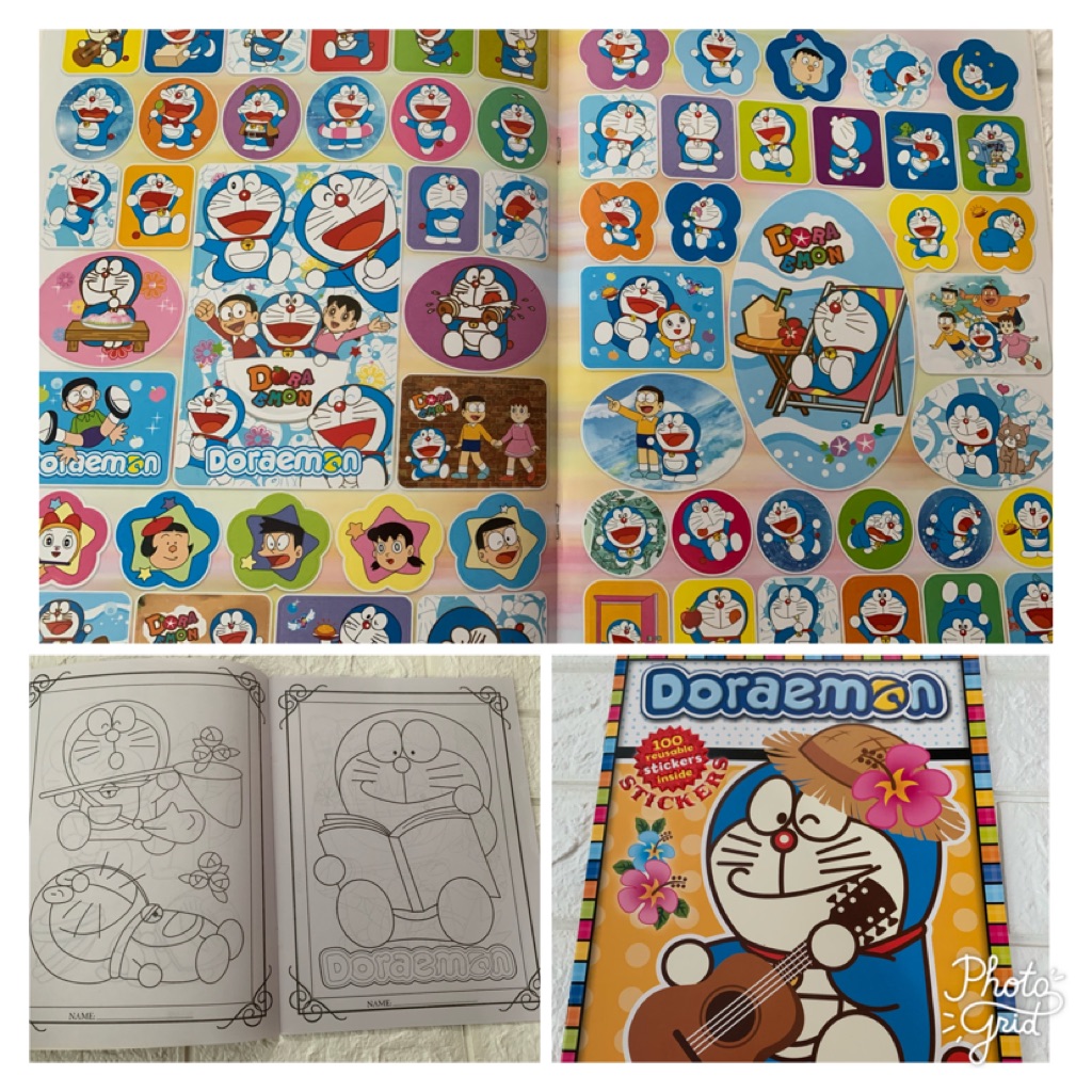 Doraemon A4 Coloring and stickers book set w crayon brand new | Shopee ...