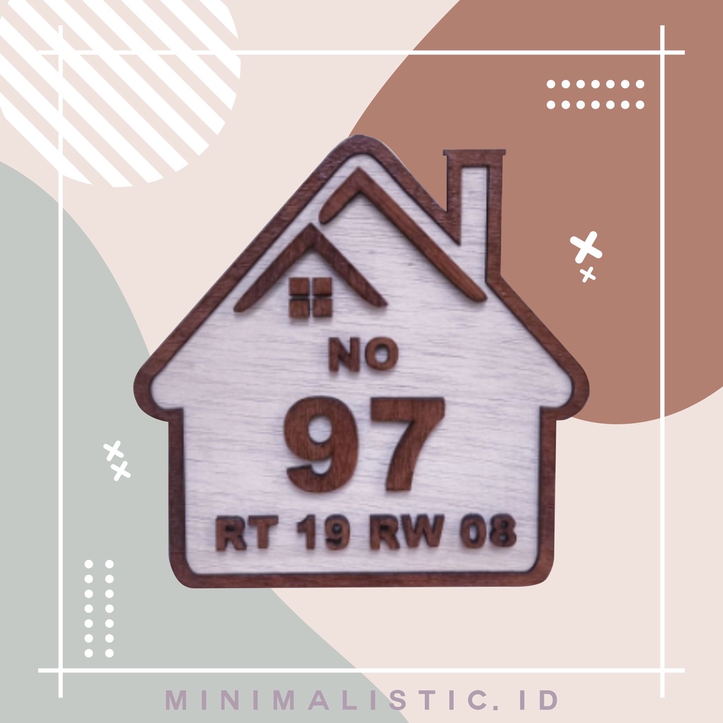 KAYU Wooden HOUSE NUMBERS ACRYLIC HOUSE NUMBERS minimalist house ...