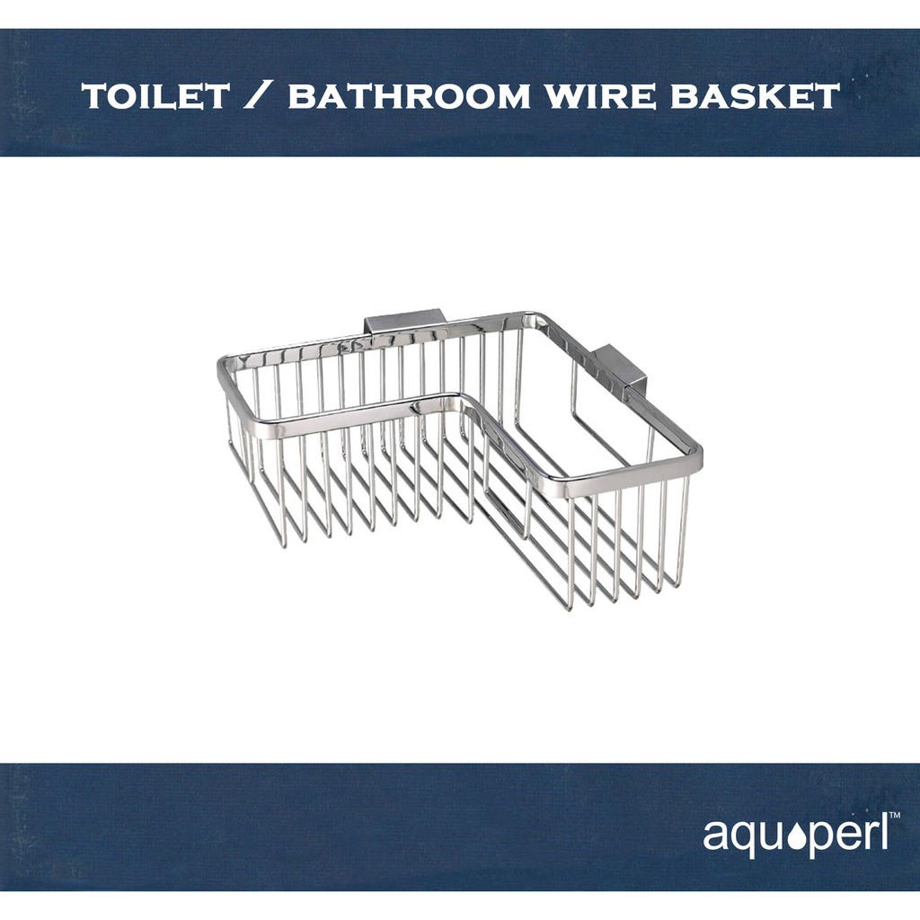 *SG READY STOCK* AQUAPERL- L Shape Toilet Bathroom Wire Basket Brass ...