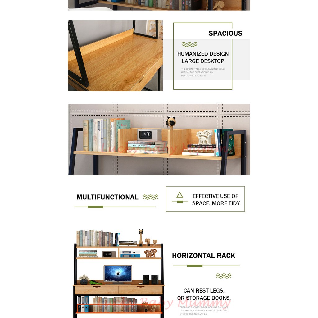 Computer Tables with Bookshelf/Study Table/Laptop Table/Desk | Shopee ...