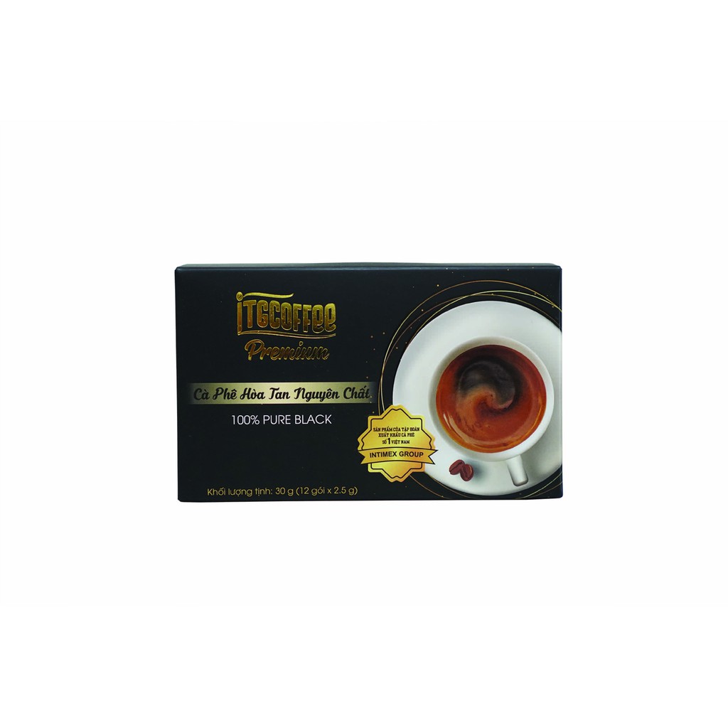 Itgcoffee Premium pure instant coffee - Box of 30g (12 packs x 2.5g ...