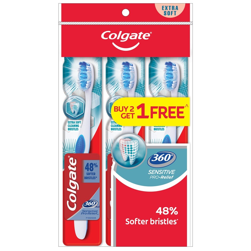 Colgate 360 Sensitive Pro-Relief Toothbrush (Buy2Get1Free) (ExtraSoft ...
