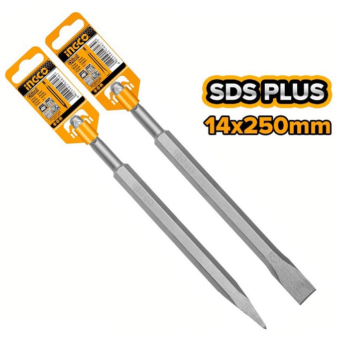 Ingco SDS Plus Chisel 14x250mm Pointed DBC0112501 | 14X250 X 40mm flat ...