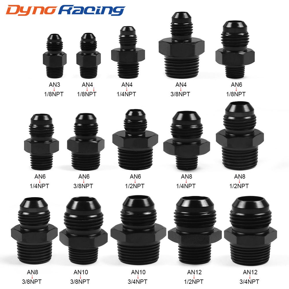 AN3 AN4 AN6 AN8 AN10 AN12 Male to 1/8NPT 1/4NPT 3/8NPT 1/2 NPT 3/4 NPT Straight Fuel Oil Air ...