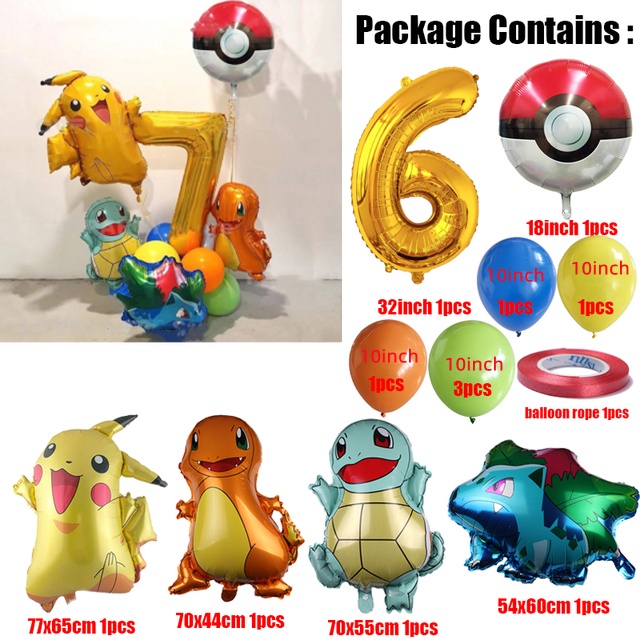 12pcs Pokemon Pikachu Balloon balloon Party Decoration Supplies ...