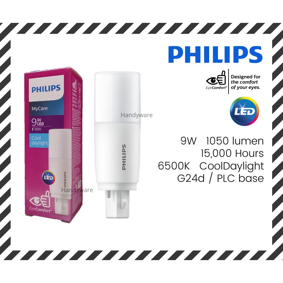 Philips LED PLC 2 PIN 9W Warm White /Cool White/Cool Daylight G24d ...
