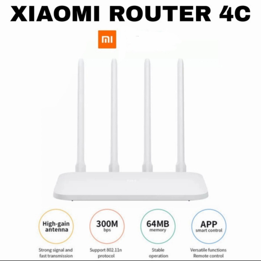 Wireless ROUTER XIAOMI MI ROUTER 4C WIFI ROUTER 300Mbps Official ...