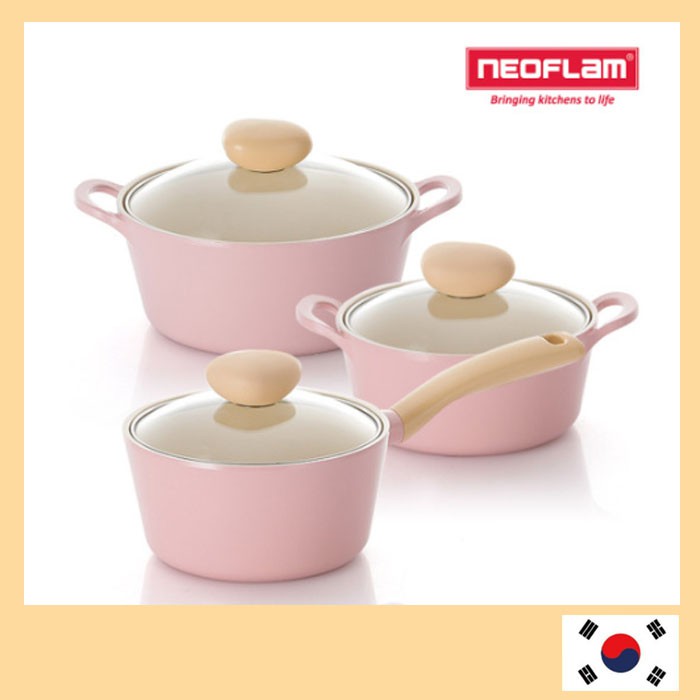 NEOFLAM RETRO XTREMA CERAMIC COATING POT(18cm, 22cm, casserole 22cm ...