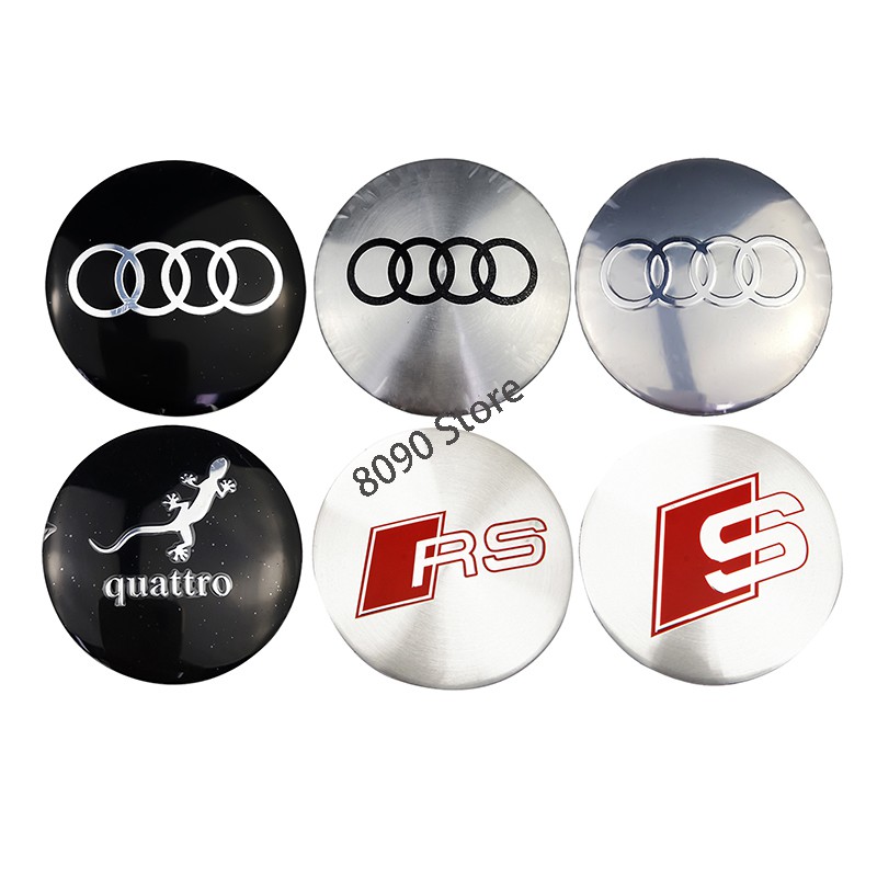 4pcs 56mm Audi RS Sline Quattro a3 a4 a5 a6 tt a4l q3 q5 q7 Car Wheel Center Hub Cap Sticker ...