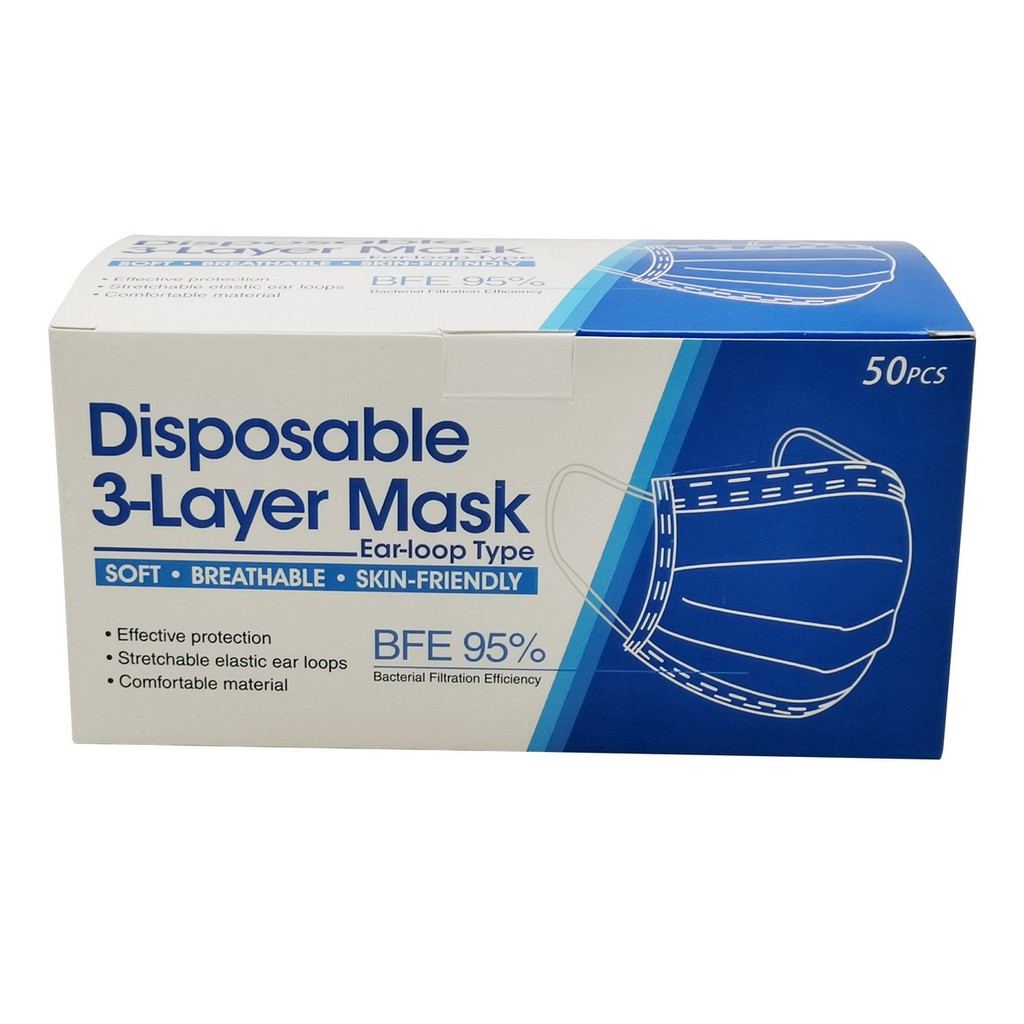 50PCS. 3 PLY Surgical Face Mask, with HSA EXEMPTION, and CE CERTIFICATE ...