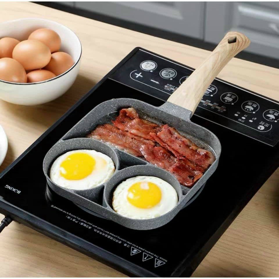 Frying Pan for Eggs and Cakes 3 Compartments 4 Compartments Non-Stick ...
