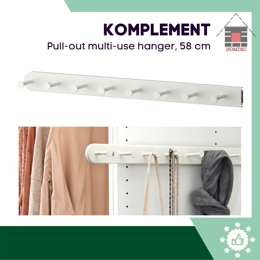 Ikea KOMPLEMENT Pull-out multi-use hanger, 58 cm I Lifting Pull out out ...