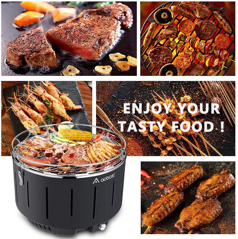 Table grill charcoal Aobosi Smoke-free charcoal grill Table grill ...