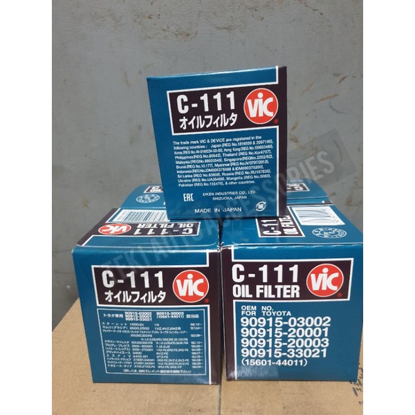 Vic Oil Filter C-111 Toyota Revo/fortuner/innova/rav4/hiace/hilux ...