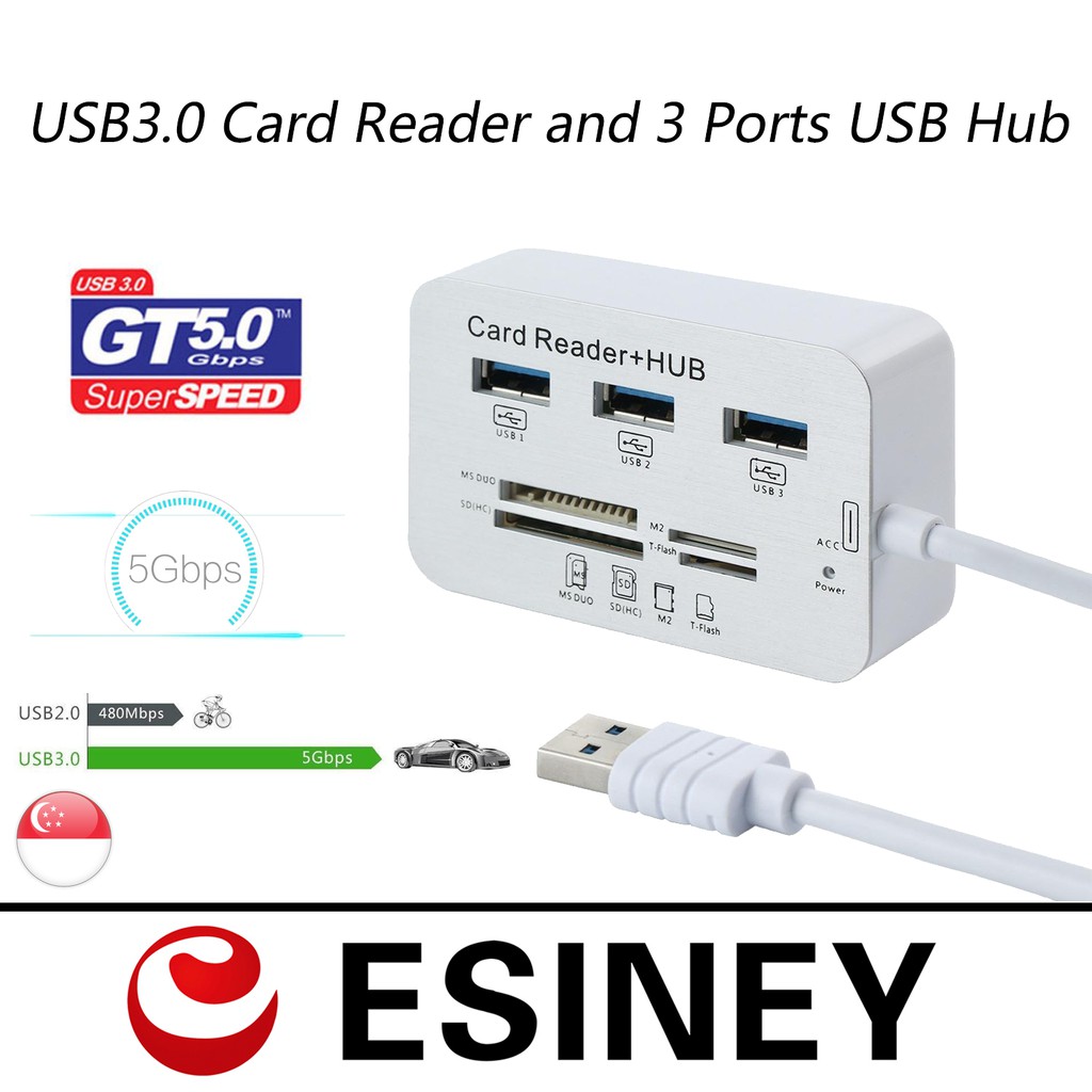 SG Seller 3.0 usb hub and Card Reader COMBO high speed hab with MS/SD ...