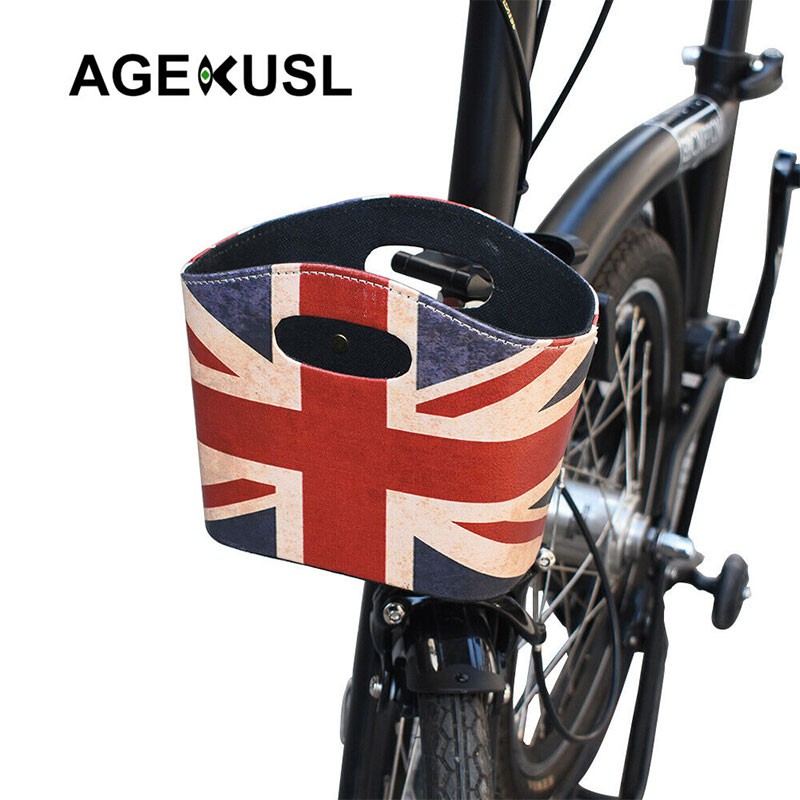 AGEKUSL Bike Front Rack Bags Union Jack basket U-basket For Brompton ...