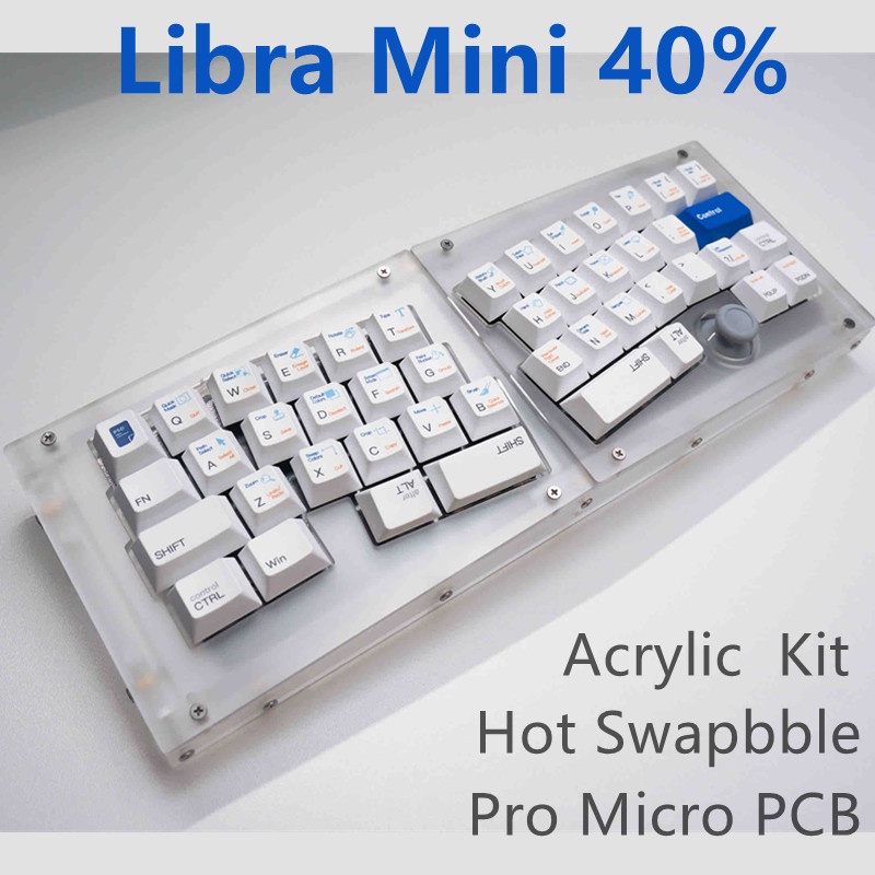 【In Stock】Libra Mini 40% Acrylic Keyboard Kit Ergonomics Keyboard Case ...