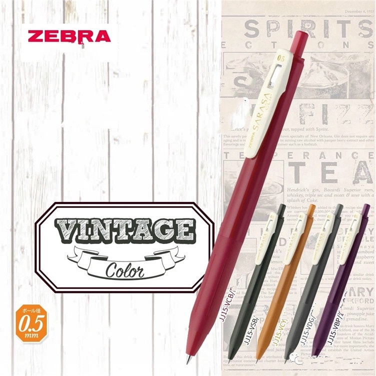 Zebra Sarasa JJ15 Clip Pen Gel Retro 0.5mm-10 Colors Vintage Colors ...