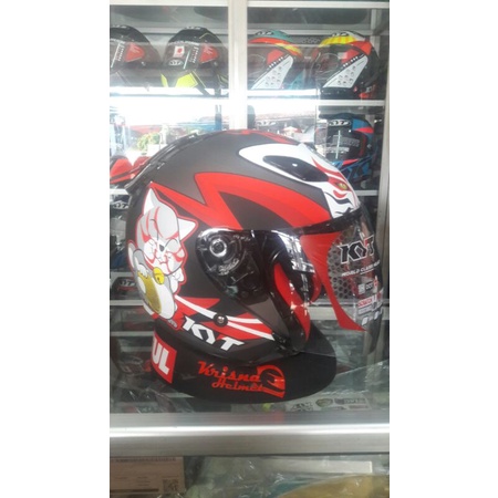 Half Face Helmet KYT DJ MARU KABUKI CAT SOLID | Shopee Singapore