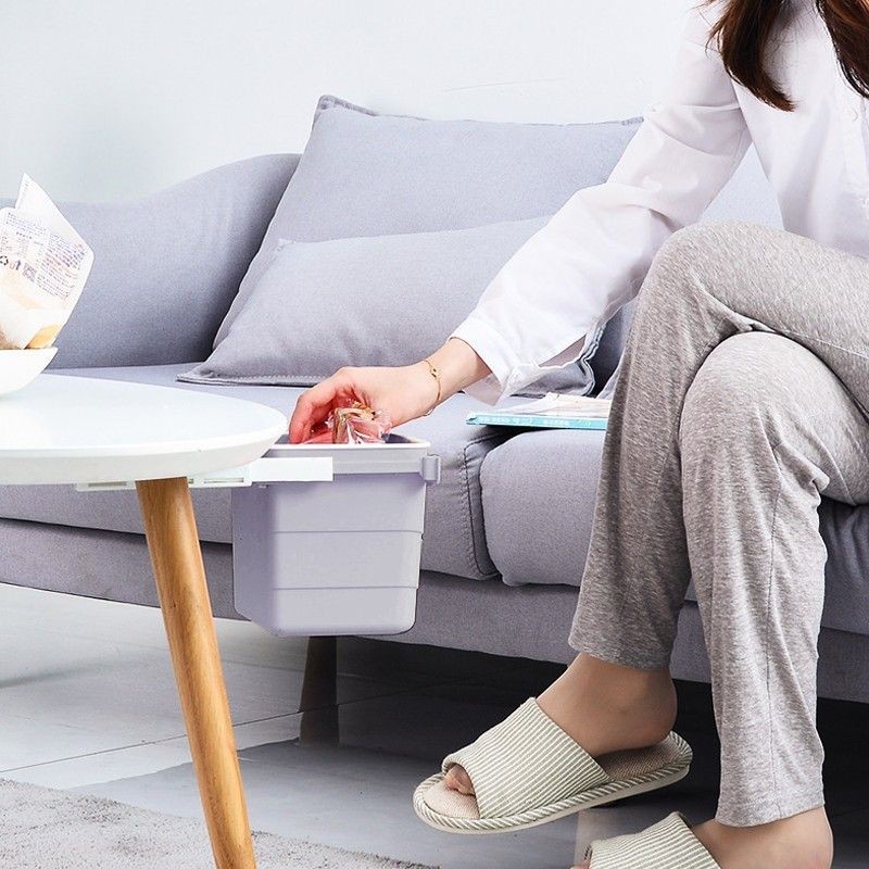 Hideaway Waste Bin Hanging Hidden Rubbish Bin Under Table Trash Dustbin ...