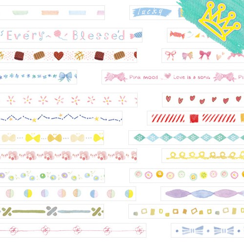 Cardlover Slim Washi Masking Decorative Tapes (1 ROLL 5mm) Goodie Bag ...