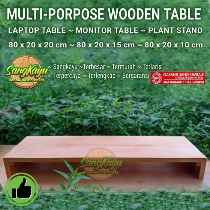 KAYU Wooden monitor table computer monitor stand 80x20 cm laptop table ...