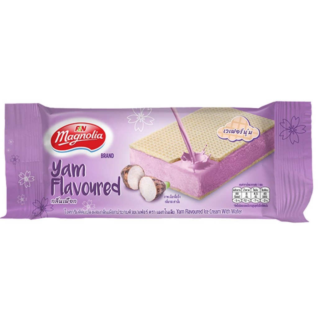 Magnolia Wafer Ice Cream Sandwich - Raspberry Ripple, Durian, Yam ...