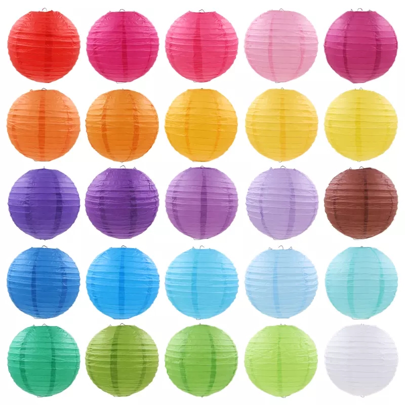 12 Color Colorful Paper Lanterns / Multi-Color Chinese or Japanese ...