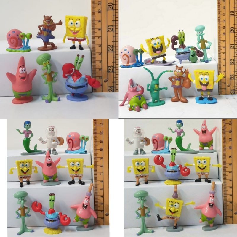 Spongebob pvc Action Figure Cake / Cake Topper Display set | Shopee ...